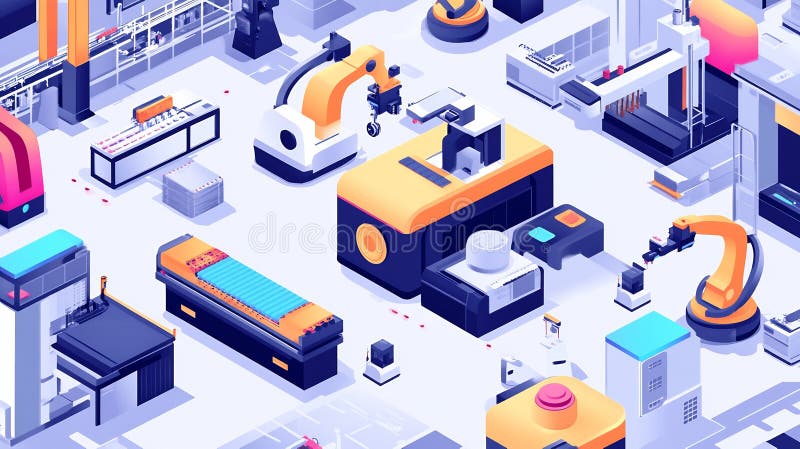 Smart Factories, Ai Production, Robotic Automation, Automated Assembly, Efficient Workflow Stock ...