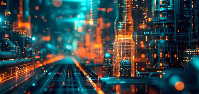 Smart Factory Concept, Abstract Tech Background Stock Illustration ...