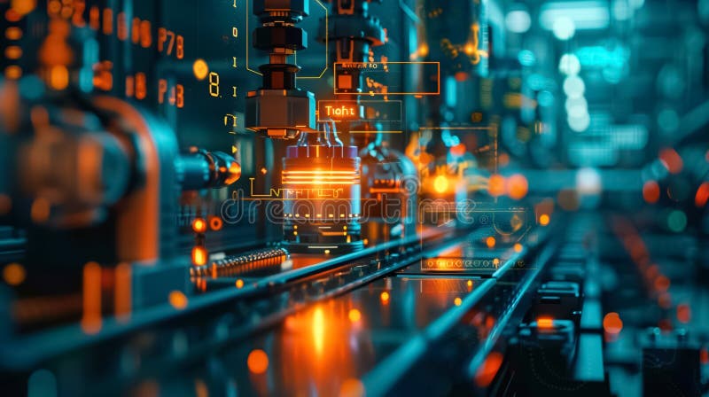 Smart Factory Concept, Abstract Tech Background Stock Illustration ...