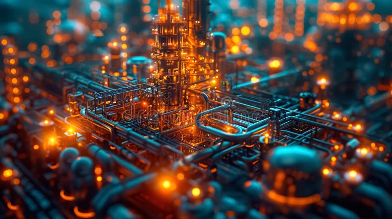 Smart Factory Concept, Abstract Tech Background Stock Illustration ...