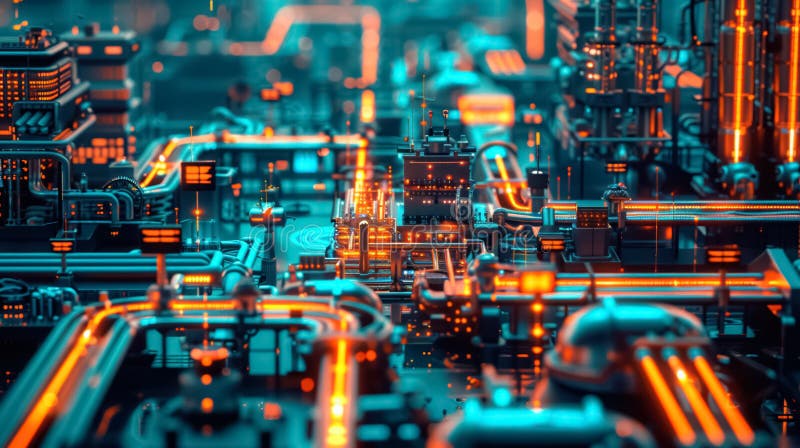 Abstract Ai Smart Manufacturing Background Stock Illustrations – 494 ...