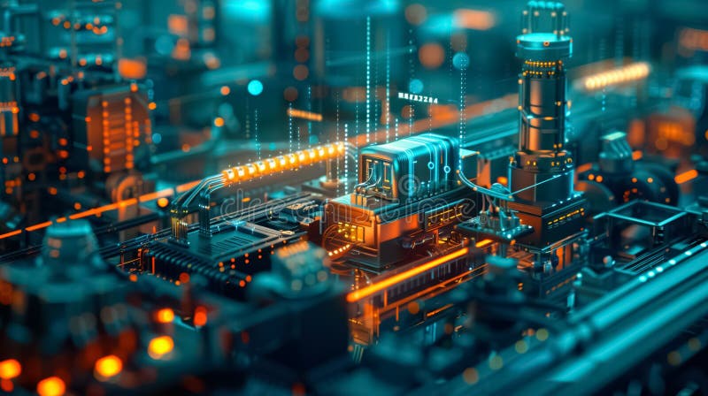 Smart Factory Concept, Abstract Tech Background Stock Illustration ...