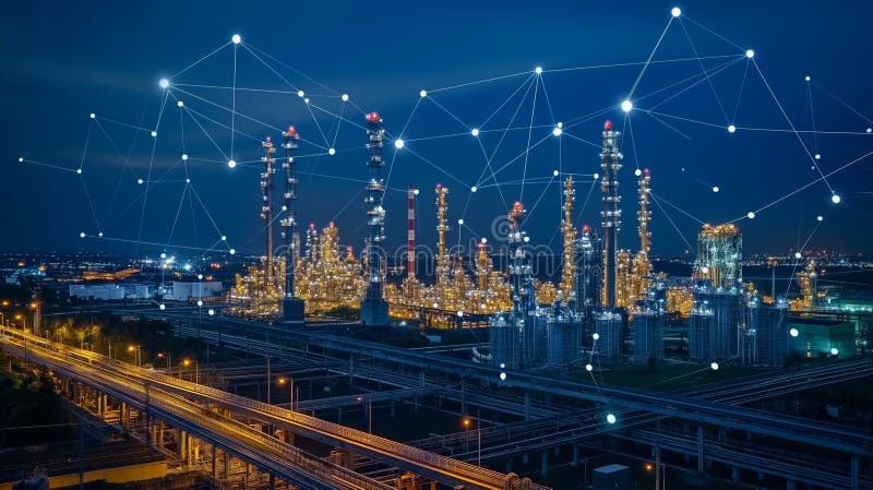 Smart Factory, Connected Devices, Landscape Stock Image - Image of ...