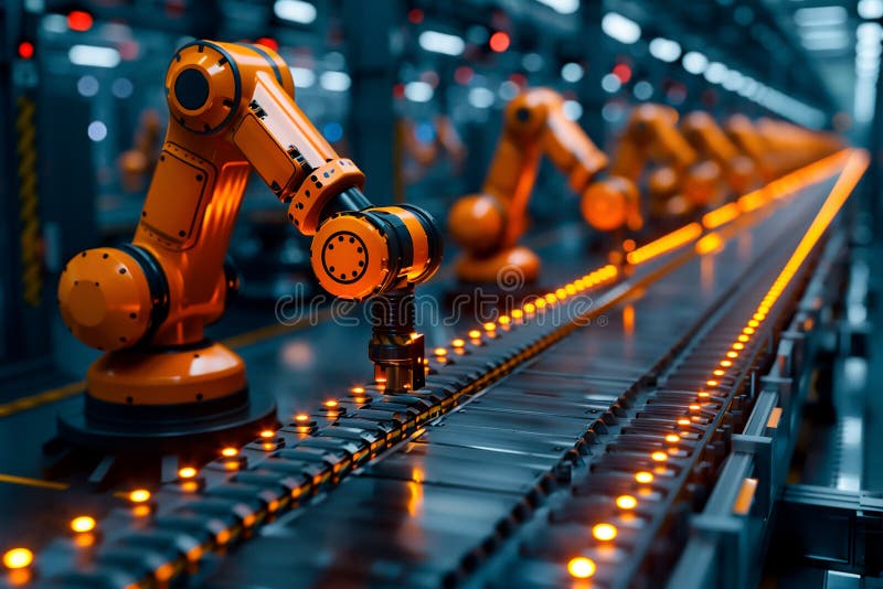 A Smart Factory Floor Bustling with Activity As AI-powered Machines ...