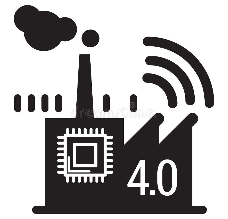 Smart Factory Icon stock vector. Illustration of building - 183682971