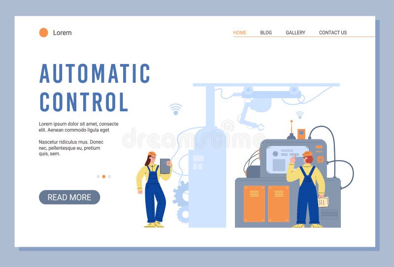 Smart Factory Robotics Automatic Control Website, Flat Vector Illustration. Stock Vector ...