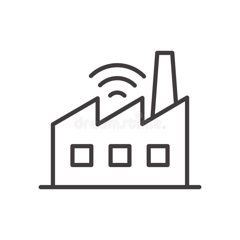 SMART FACTORY Stroke Icon in Black Stock Vector - Illustration of ...