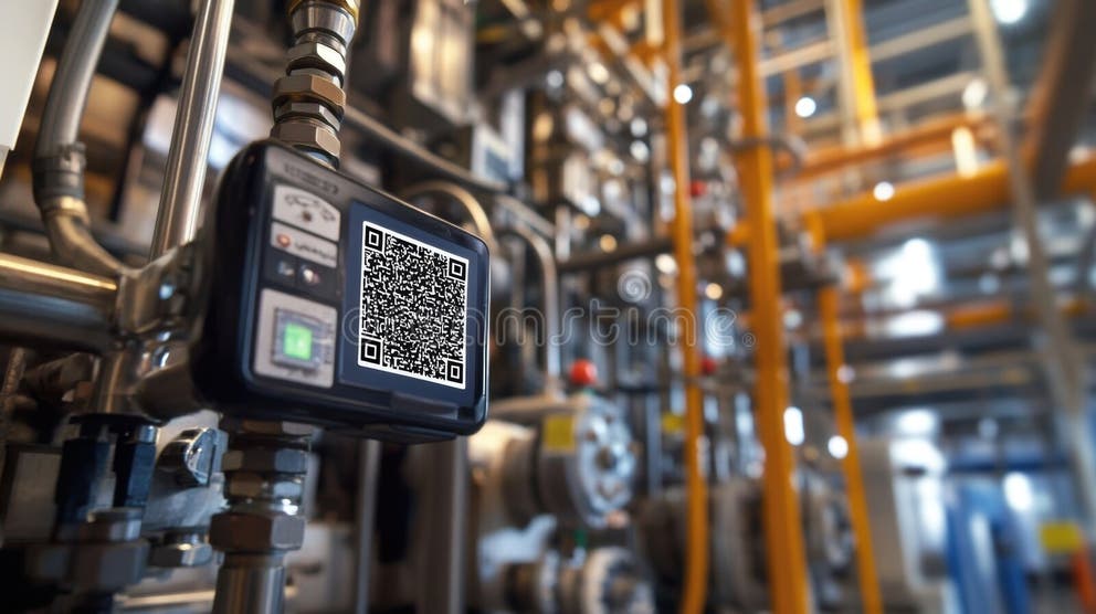 Qr Code Displaying on Control Panel in Industrial Manufacturing Plant ...