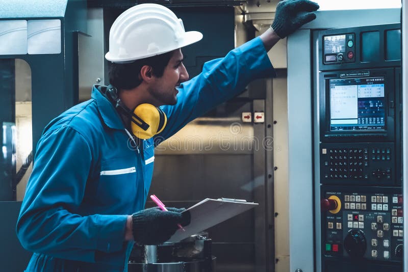 Smart Factory Worker or Engineer Do Machine Job in Manufacturing ...