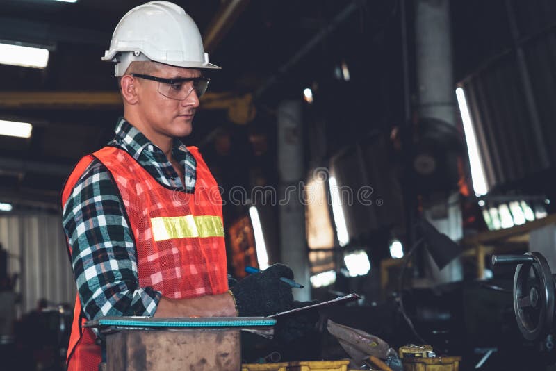 Smart Factory Worker or Engineer Do Machine Job in a Manufacturing ...