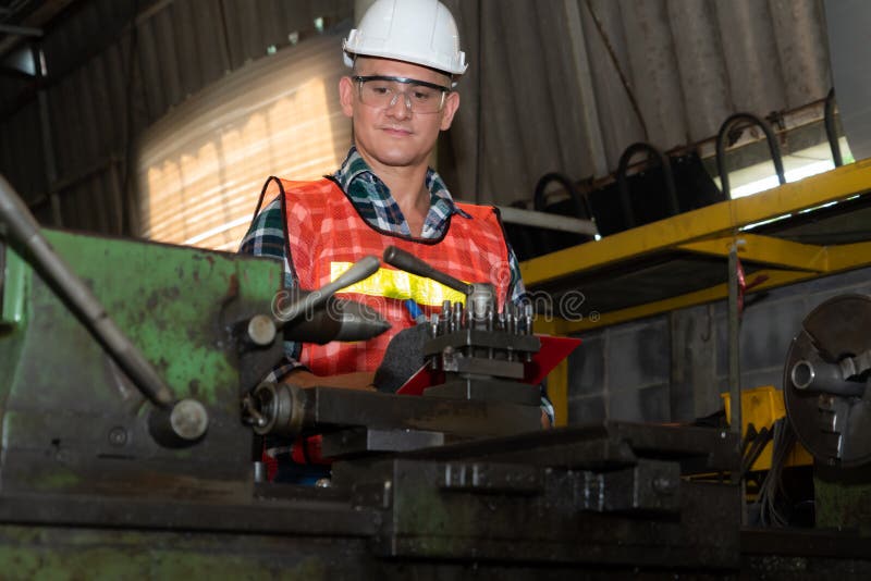 Smart Factory Worker or Engineer Do Machine Job in a Manufacturing ...