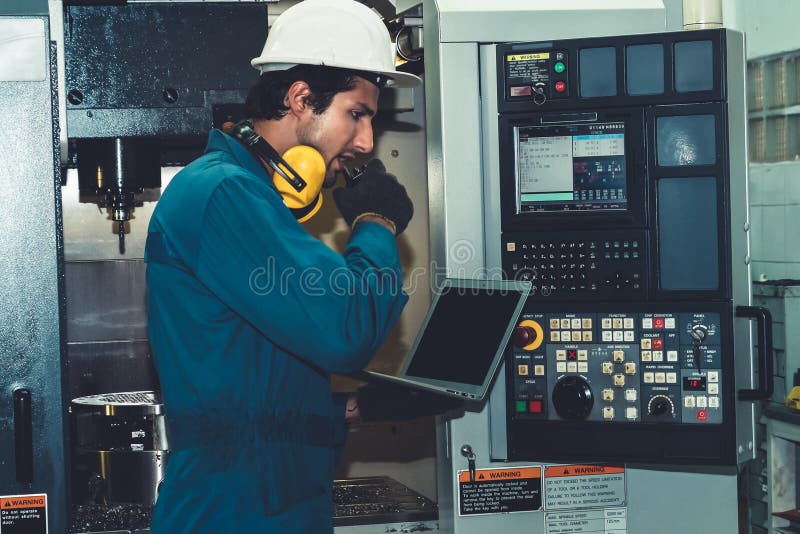 Smart Factory Worker or Engineer Do Machine Job in Manufacturing ...