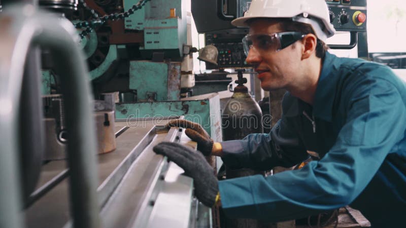 Smart Factory Worker Using Machine in Factory Workshop Stock Video ...