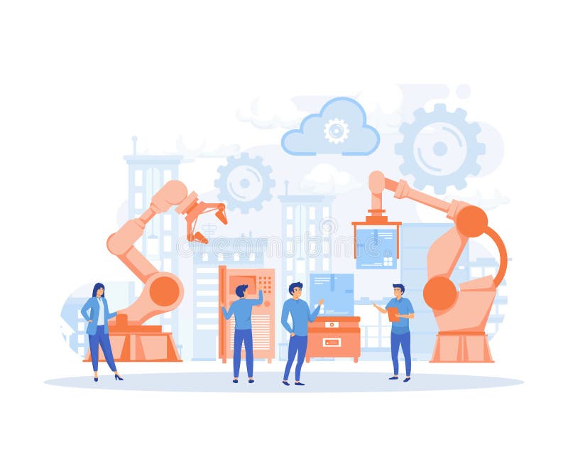 Industry 4.0 Technology Concept - Smart Industry 4 Stock Illustration ...