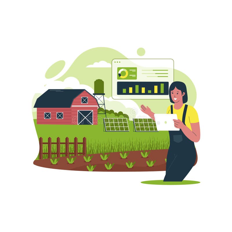 Smart Farm Agricultural Farming Isometric Illustration Stock Vector ...