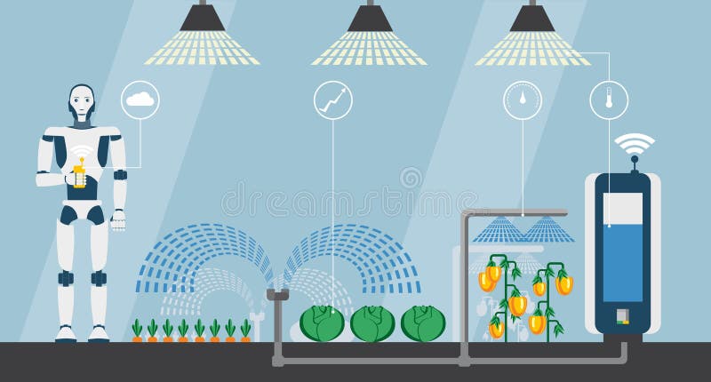 Smart Farm with Artificial Intelligence Control Stock Vector ...