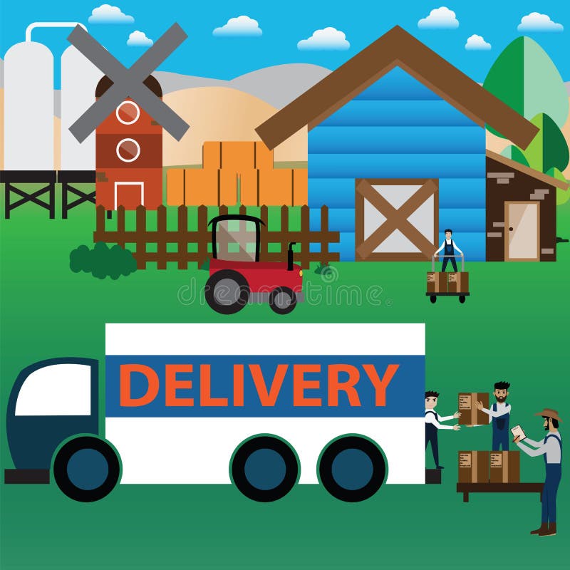 Smart Farm Concept,online Purchase,packing and Delivery - Vector Stock ...