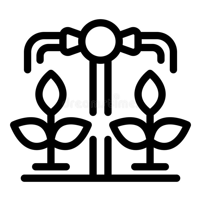 Smart Farm Drip Irrigation System Watering Crops Icon Stock Vector ...