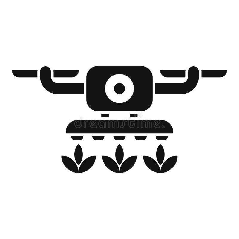 Smart Farm Drone Spraying Crops Icon Stock Vector - Illustration of ...