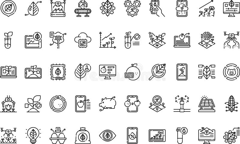 Smart Farm Icons Icons Simple Vector Icon. Illustration Symbol Design Template for Web Mobile UI ...
