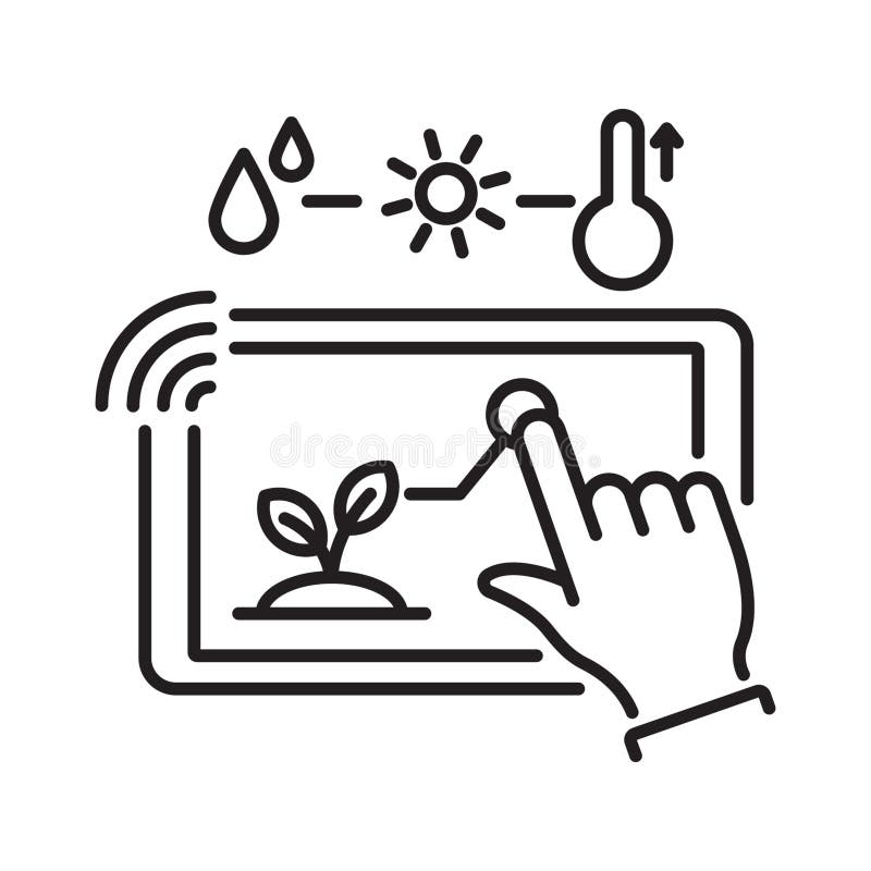 Smart Farm Line Icon, Smart Farming and Agriculture Icon or Sign ...