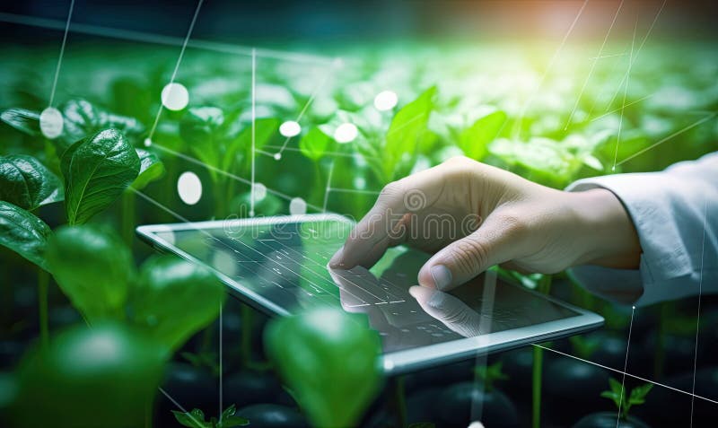 IOT and Smart Farming Concept. Creating Using Generative AI Stock ...