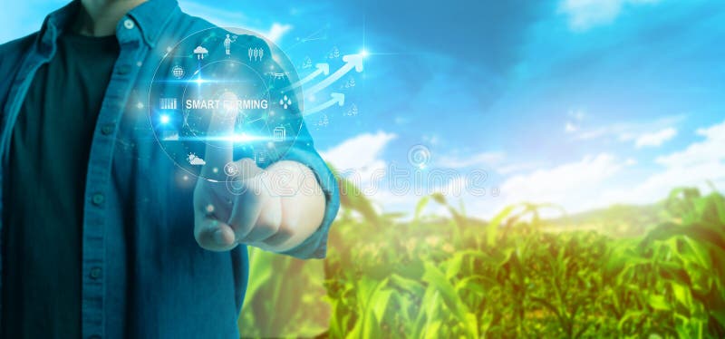 Smart Farming ,agriculture Concept Stock Image - Image of machine ...