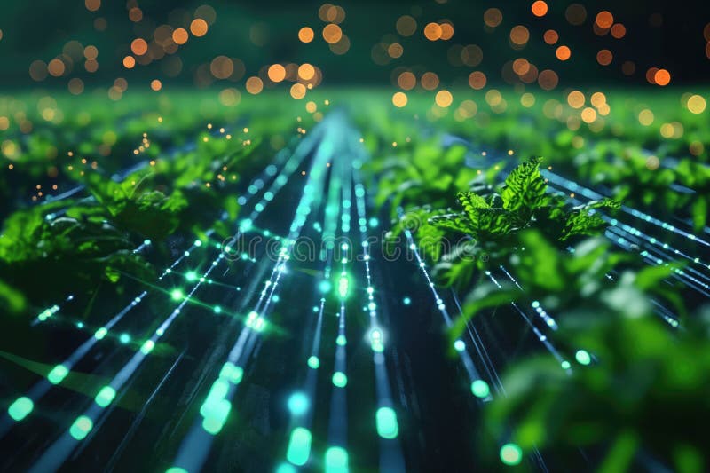 Smart Farming Background with AI-Powered Digital Screens in Vegetable ...