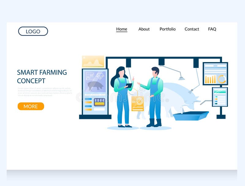 Smart Farming Concept Vector Website Landing Page Design Template Stock ...