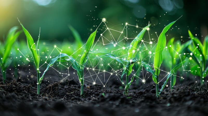 In Smart Farming, Corn Seedlings are Illustrated with Infographics ...