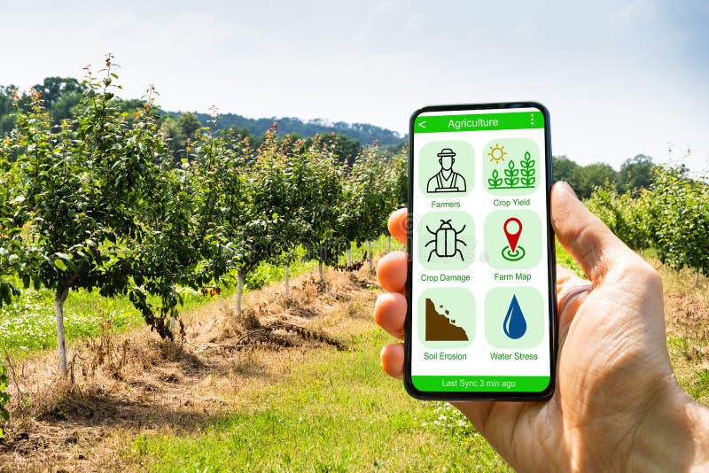 Smart Farming Digital Technology Agriculture App Stock Photo - Image of ...