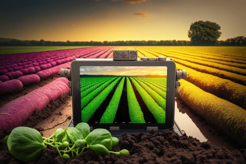 Smart Farming and Sustainable Advanced Technology Stock Illustration ...