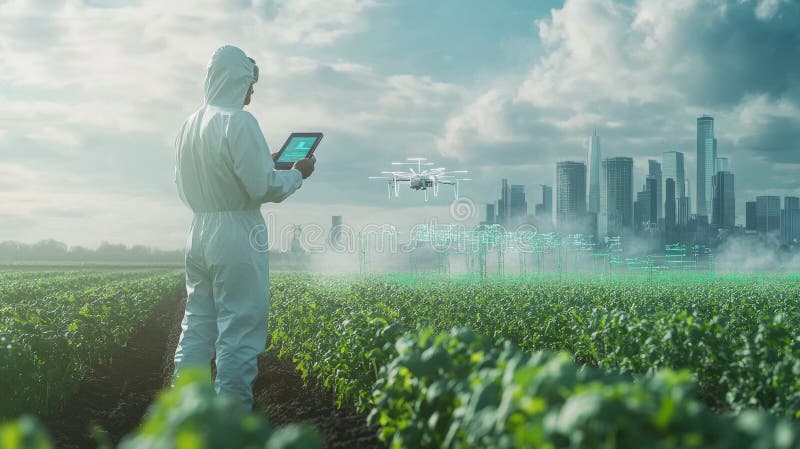 Smart Farming Technology Integrating Drones and Data Stock Image ...