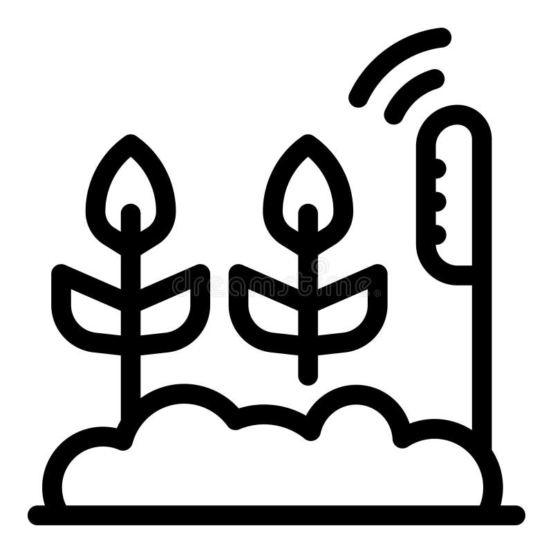 Smart Farming Technology Monitoring Crops Growth Icon Stock ...