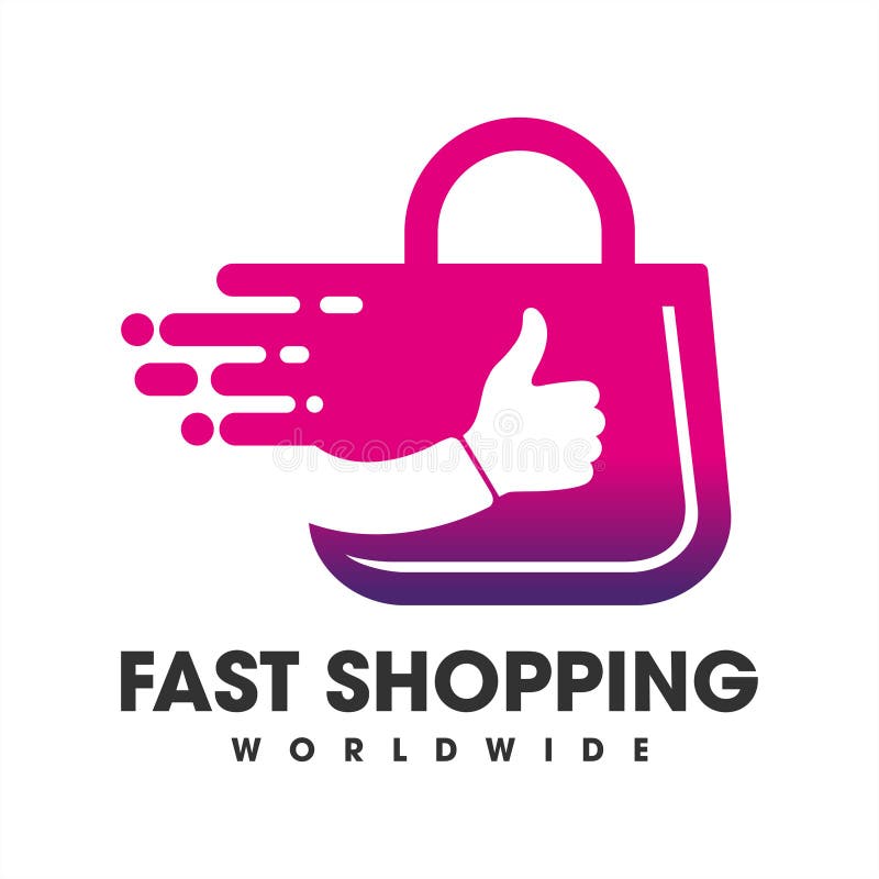 Smart Fast Service Shopping Online Logo Illustrations Stock ...