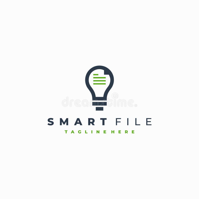 Smart File Logo in Modern Line Style Stock Illustration - Illustration ...