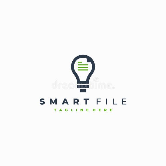 Smart File Logo in Modern Line Style Stock Illustration - Illustration ...