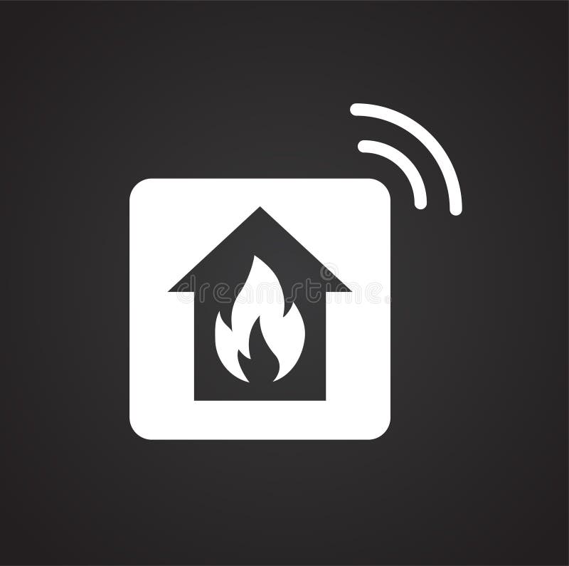 Smart Fire Alarm System Icon on White Background for Graphic and Web ...