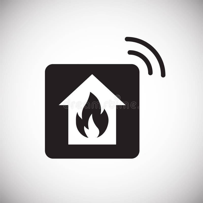 Smart Fire Alarm System Icon on White Background for Graphic and Web ...