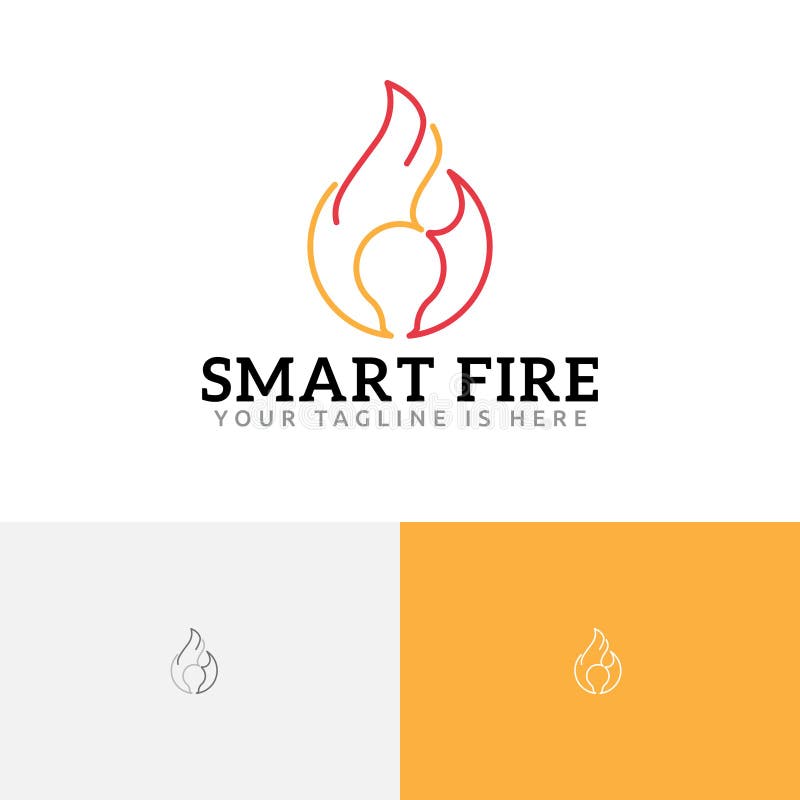 Smart Fire Flame Flare Idea Light Bulb Lamp Logo Stock Illustration ...