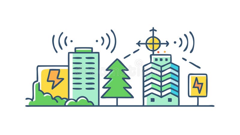 Smart Forest with Trees Connected by Wi-Fi, Vector Design Generative AI ...