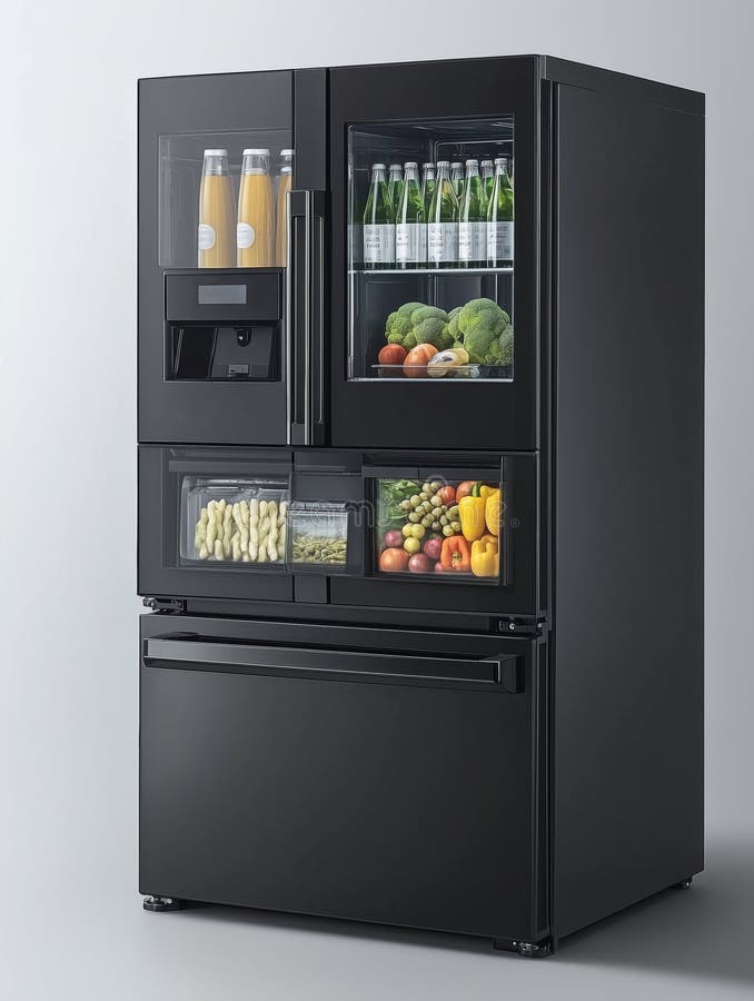 Smart Fridge Boosts Kitchen with AI Inventory Management Stock Photo ...