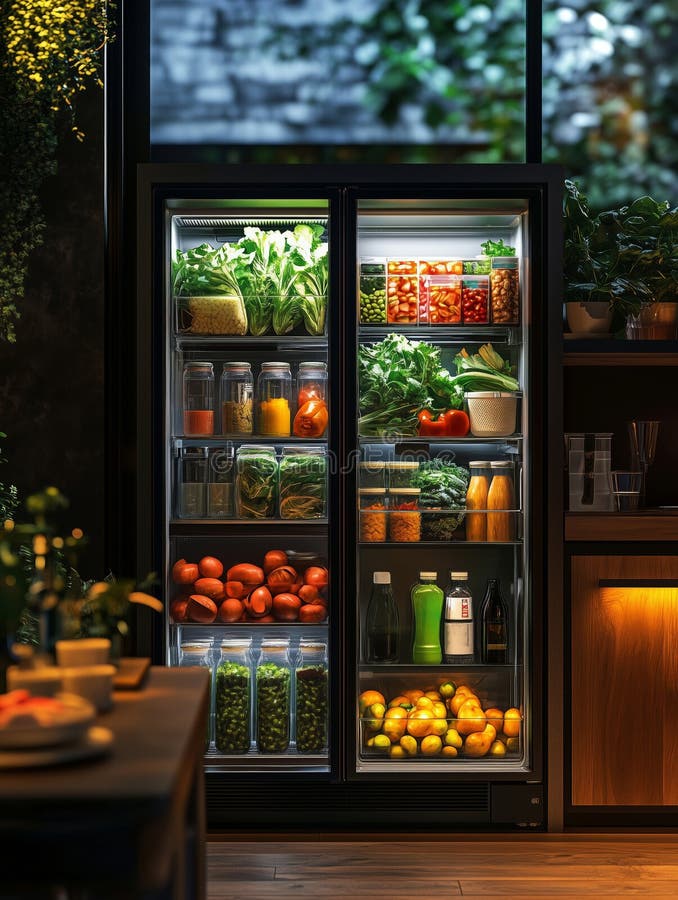 Smart Fridge Boosts Kitchen with AI Inventory Management Stock Image ...