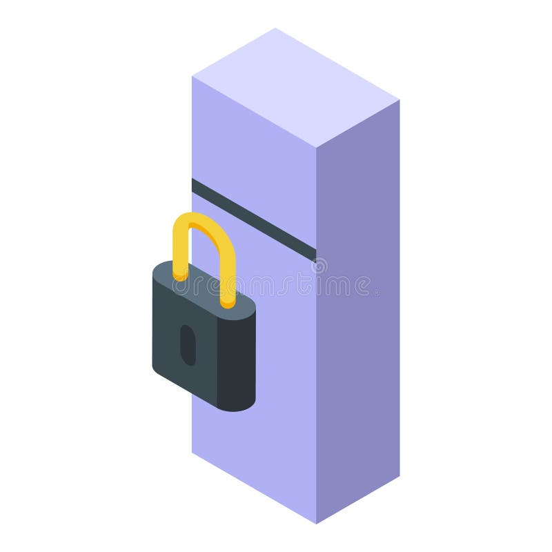 Smart Fridge Protecting Food Freshness with Digital Lock System Stock ...