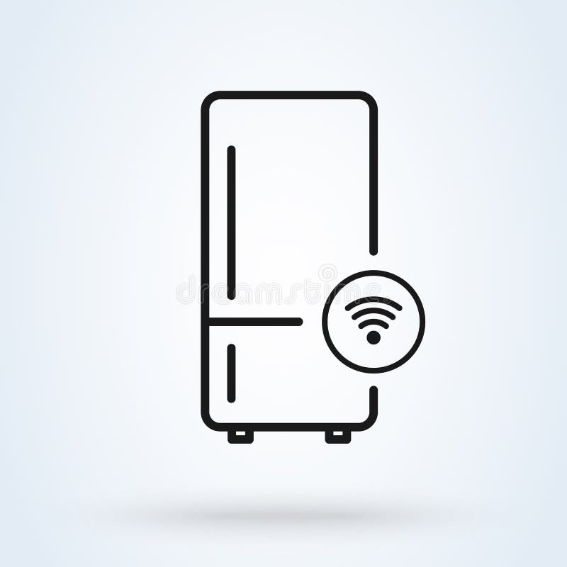 Fridge Freezer Refrigerator Icon. Line Art Symbol Vector Illustration ...