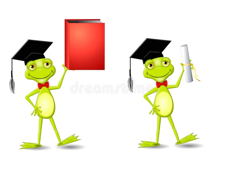 Smart Frog Graduate stock illustration. Illustration of face - 6438673