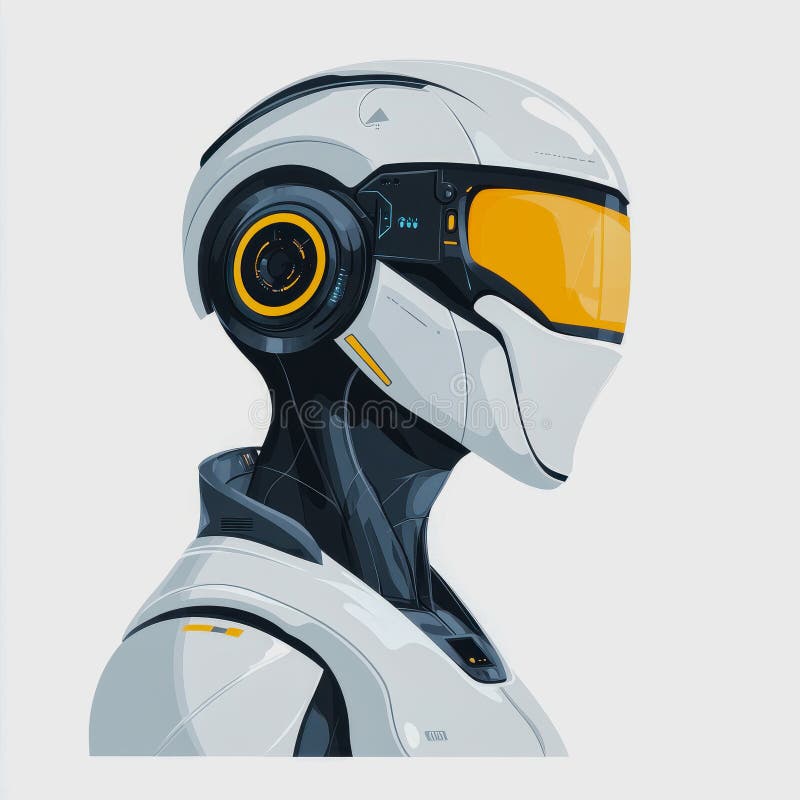 Smart Future Concept Featuring a Flat Icon of a Robot with Headphones ...