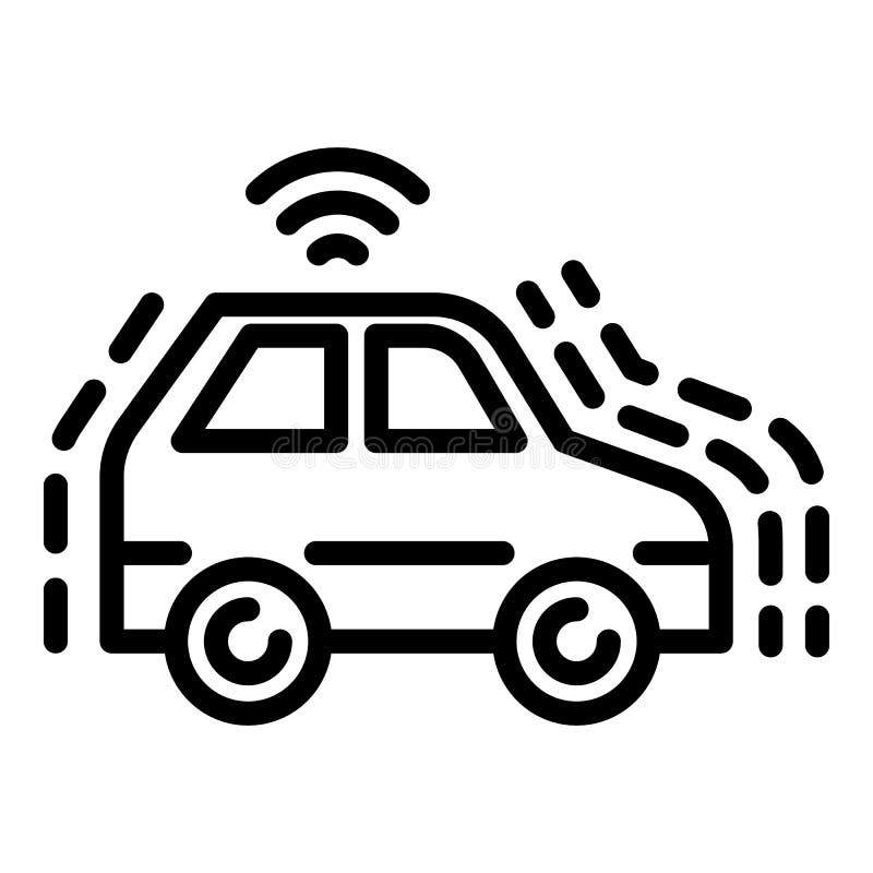 Smart Futuristic Car Icon, Outline Style Stock Vector - Illustration of ...