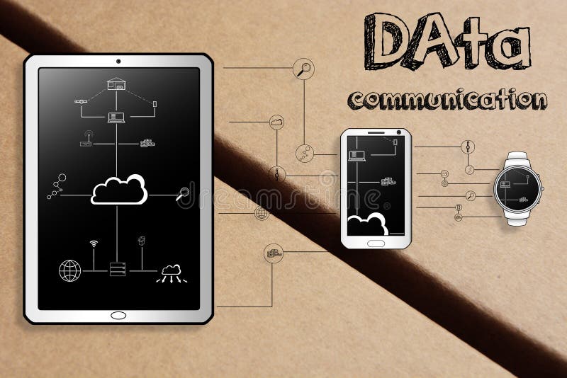 Smart Gadgets Data Communication Illustration Stock Illustration ...