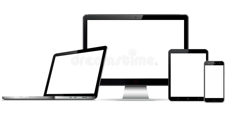 Smart Gadgets Vector Mock Up Stock Vector - Illustration of digital ...